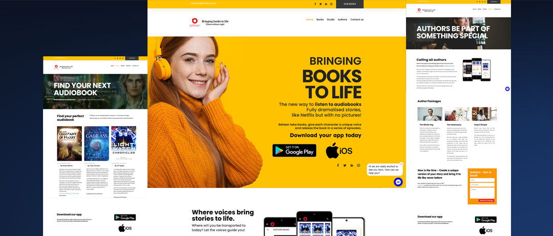Behear Audiobooks - Website Design by Paragon Marketing